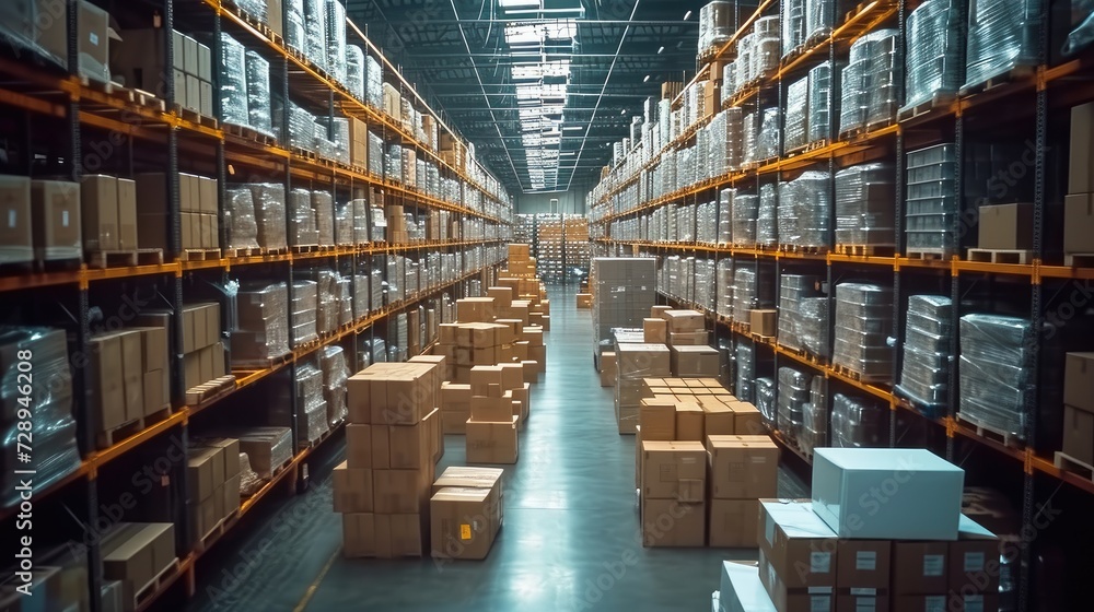 Postal service, post office inside, A post delivery service warehouse ...