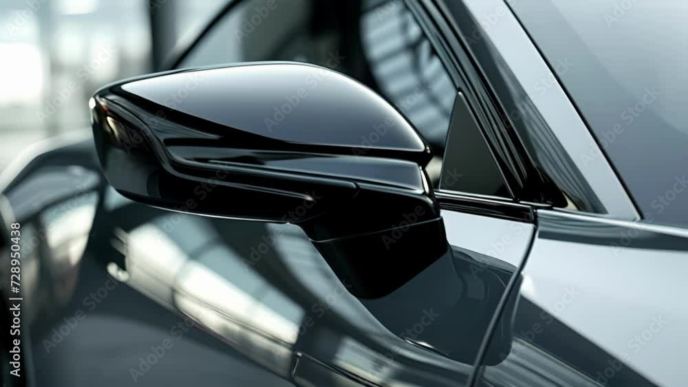 Meanwhile a modern cars side mirrors are shown up close showcasing ...