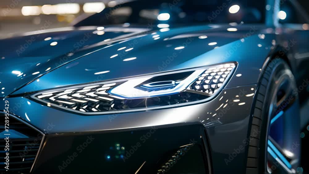 The iconic angel eyes headlights of a German luxury car known for their ...