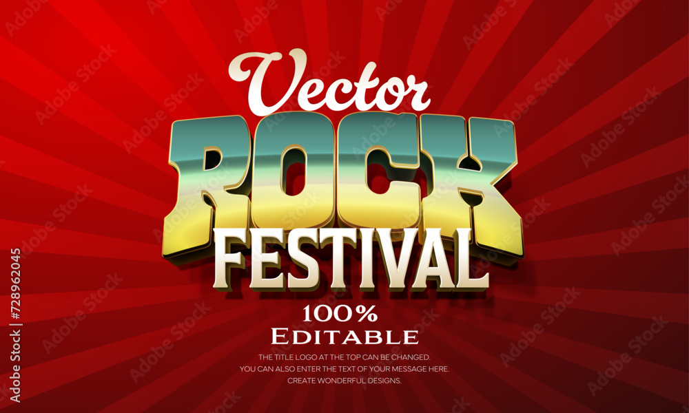 [Editable Text Effect] ”Vector Rock Festival” A retro and classic title ...