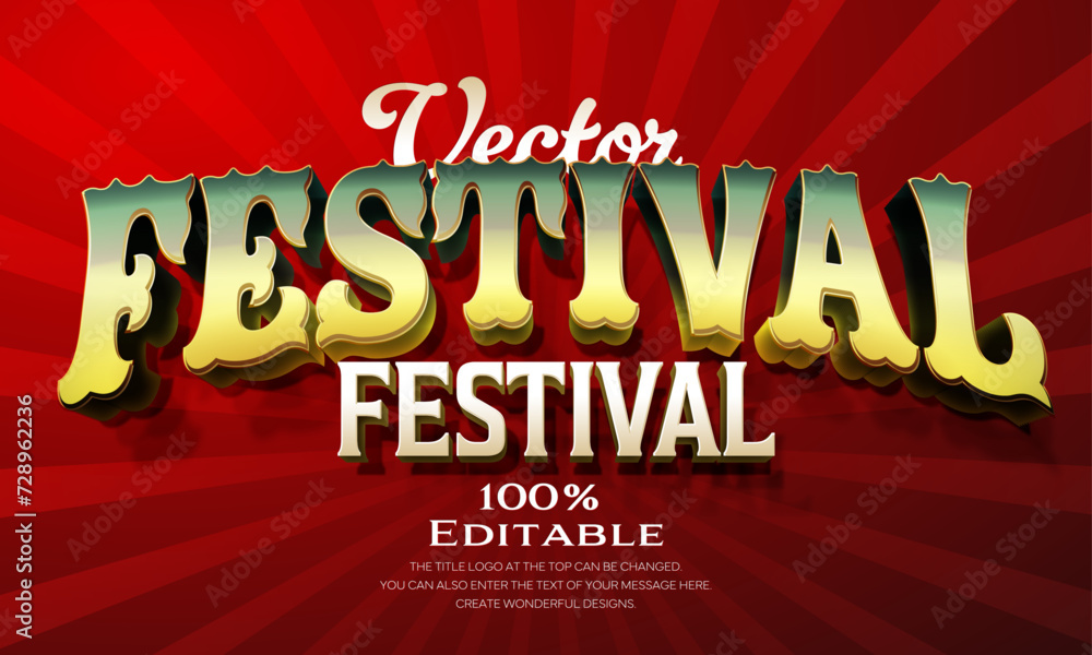 [Editable Text Effect] ”Vector Festival Festival” A retro and classic ...