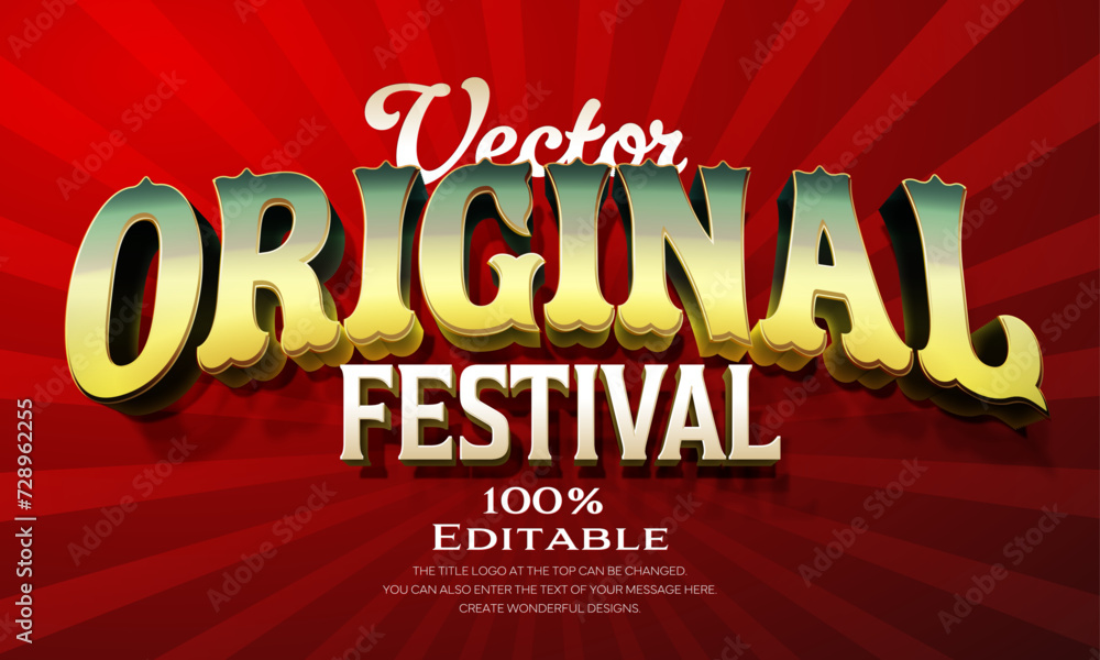 [Editable Text Effect] ”Vector Original Festival” A retro and classic ...