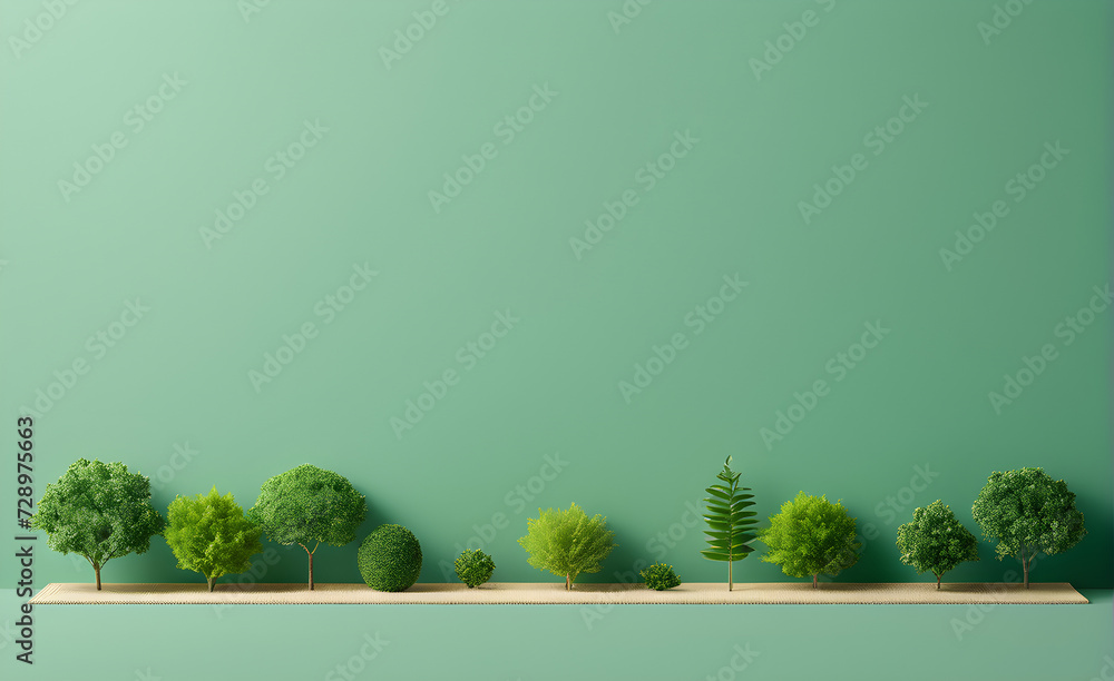 Eco concept depicted in a minimalist style, showcasing an empty ...