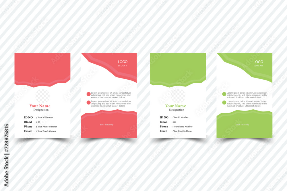 Id Card Layout with different color.Modern Identity Card.Modern ...