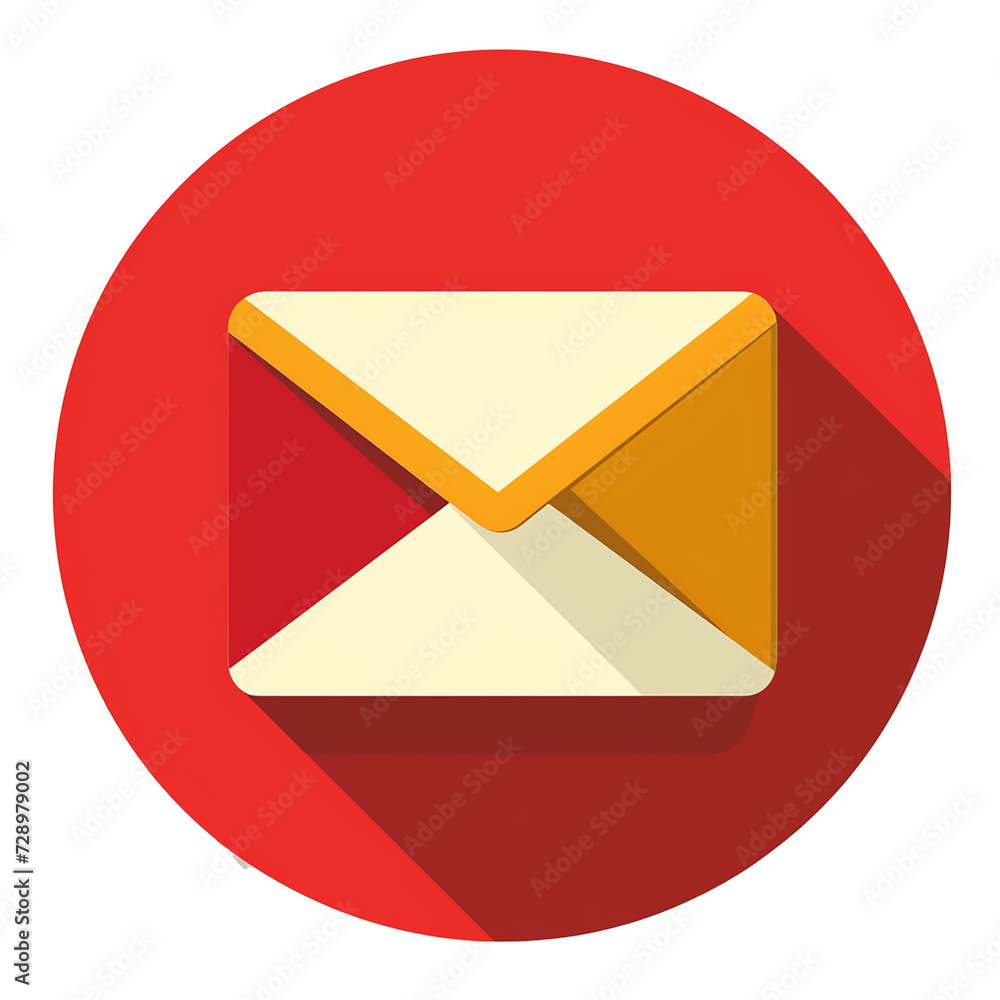 Red mail icon on transparent background png. Email icon concept. Stock ...