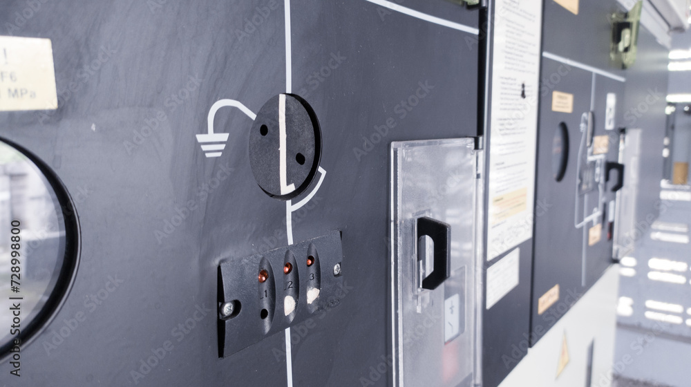 Switch Disconnect on the cubicle panel, Switch gear on the cubicle ...