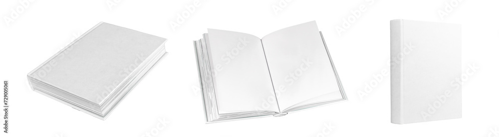 Open and closed book cover mockup, literature mock up isolated on white ...