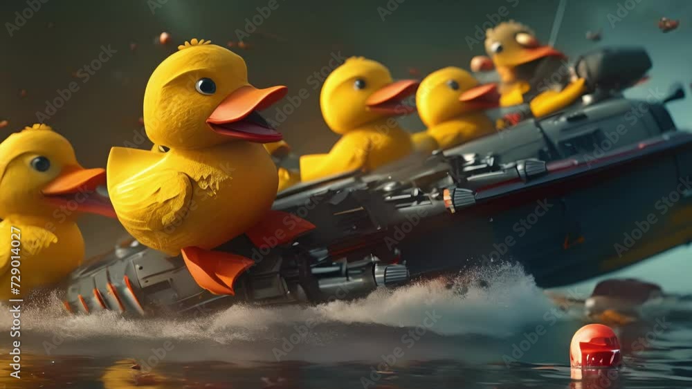 A chaotic Cartoon animation of a spaceship being taken over by ...