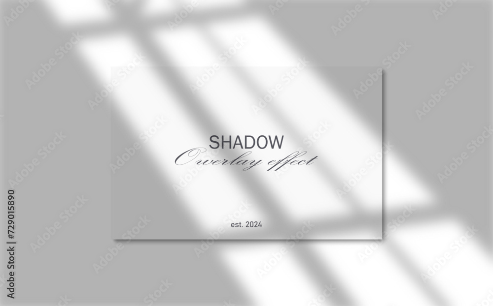 Realistic mock-up business card with window shadow overlay effect ...