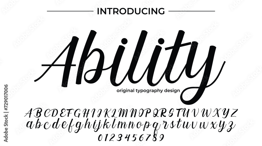 Ability Font Stylish brush painted an uppercase vector letters ...