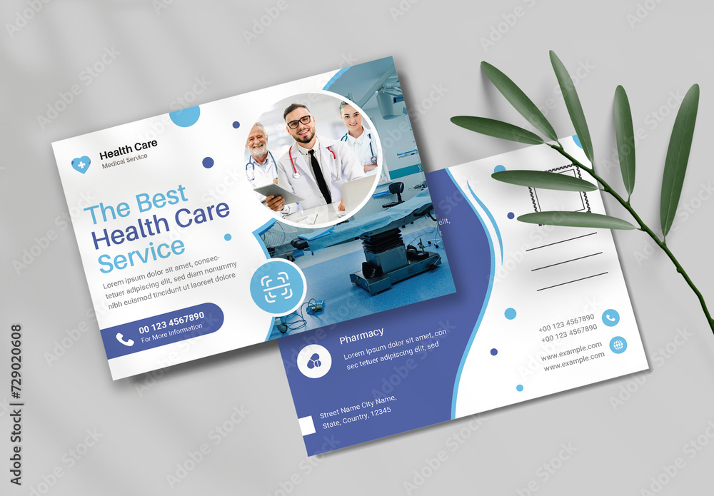 Health Care Card Design Layout Stock Template | Adobe Stock