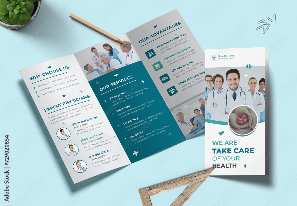 Medical Trifold Brochure Design Template Stock Template Adobe Stock