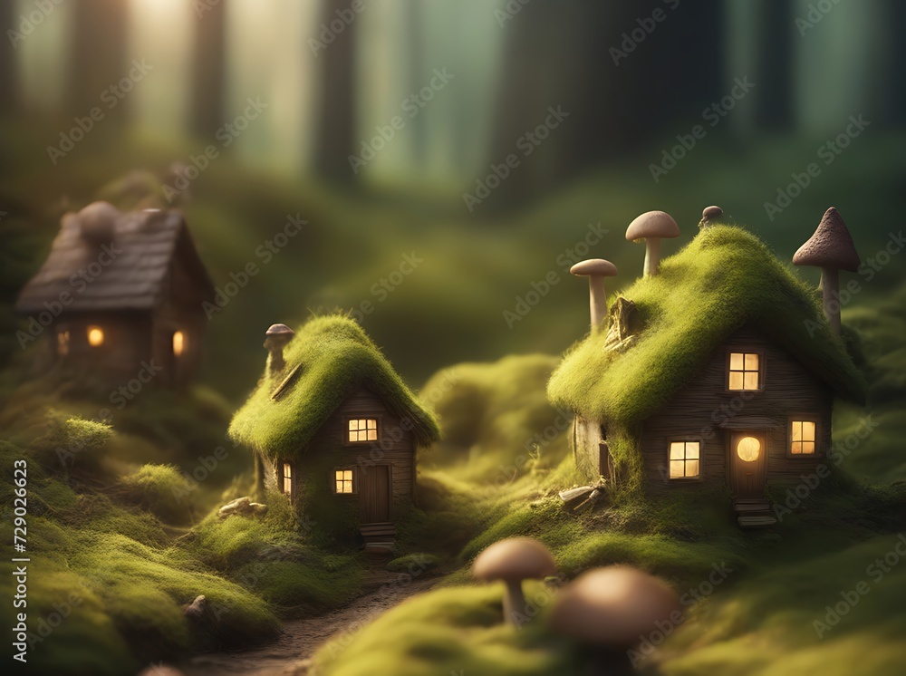 Tiny magical house from fairy tale for dwarfs, gnomes and imps. Magical ...