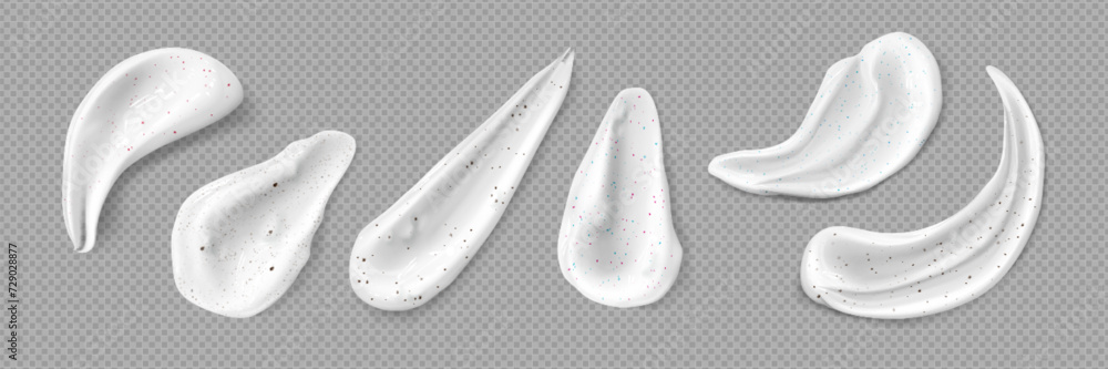 Set of scrub cream swatches isolated on transparent background. Vector ...