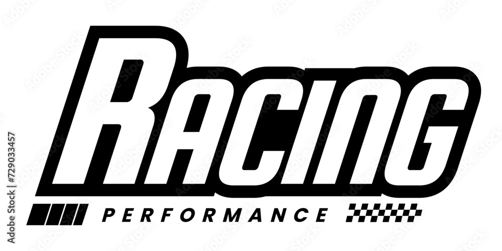 Racing performance logo, Car race sticker on a white background. Racing ...