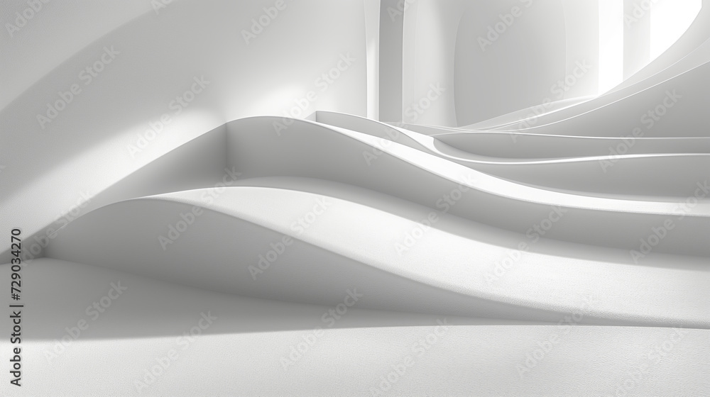 Abstract white Background with Wavy Shapes. flowing and curvy shapes ...