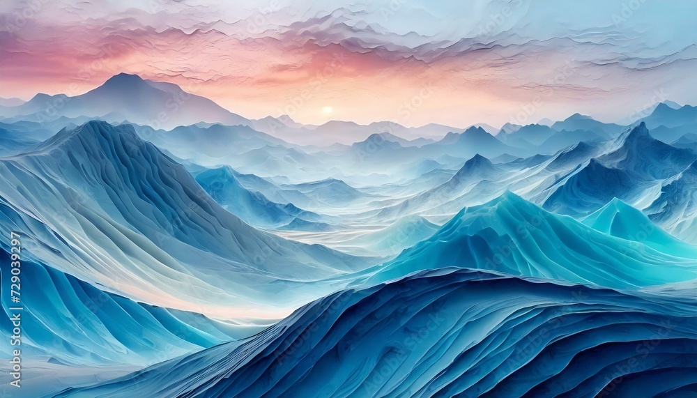 white background with blue and green wavy waves, in the style of dark ...