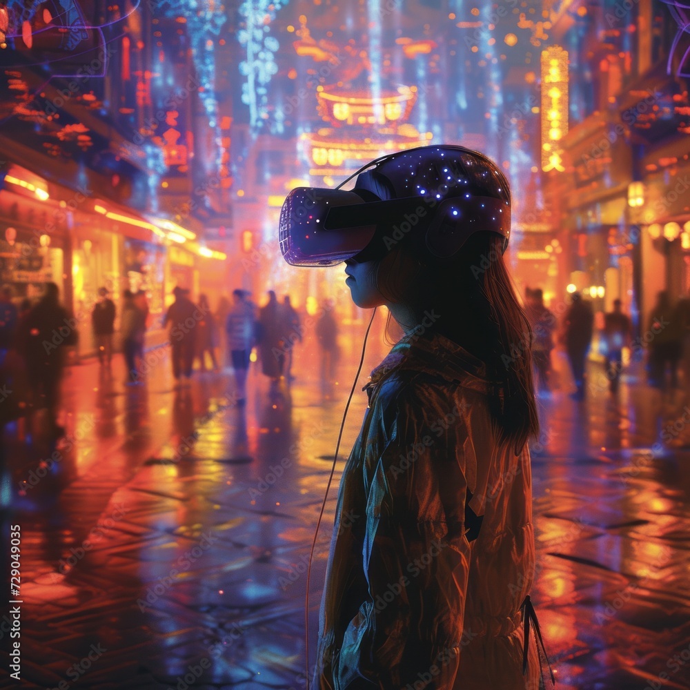 Depict scenes where augmented reality and virtual reality are part of ...