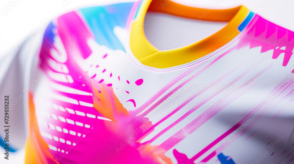 Vibrant sports jersey mockup on a bright white background, emphasizing ...
