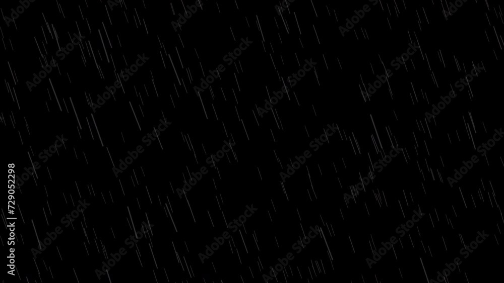 Rain falling animation black Screen rain falling effect and splash 4K ...