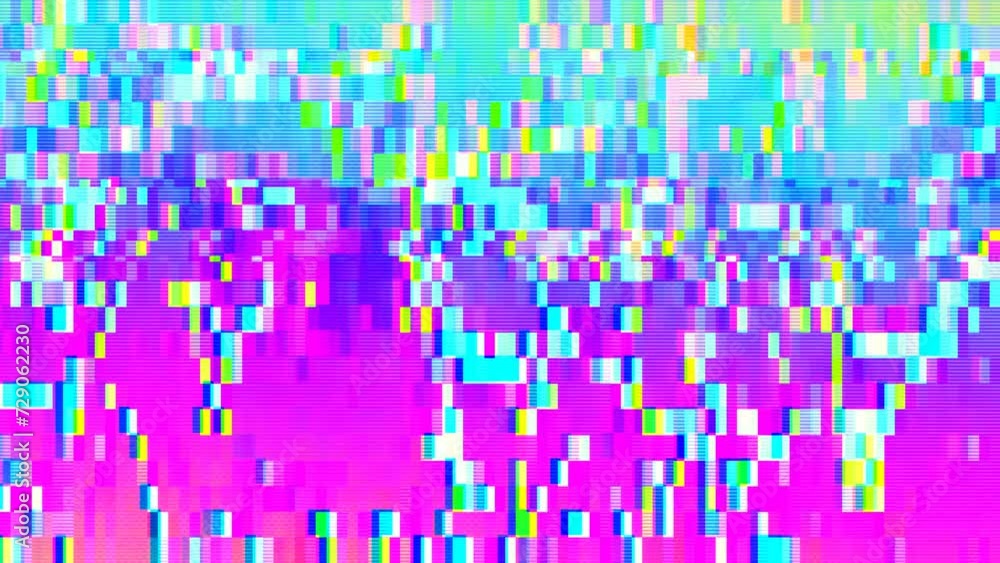 Vidéo Stock Abstract pixelated interlaced flowing rainbow 8 bit ...