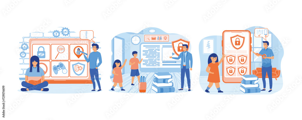 Parental control software. Dad provides safe internet for children ...