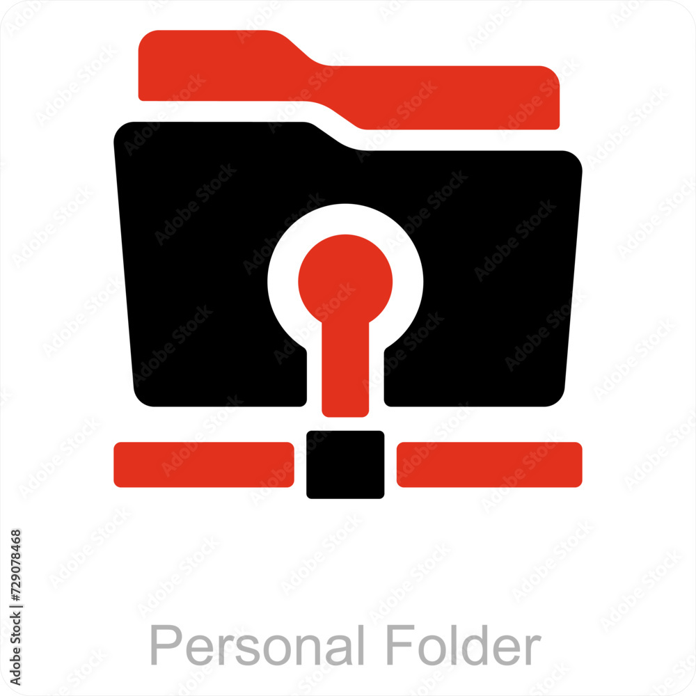 Personal Folder and Folder icon concept Stock Vector | Adobe Stock