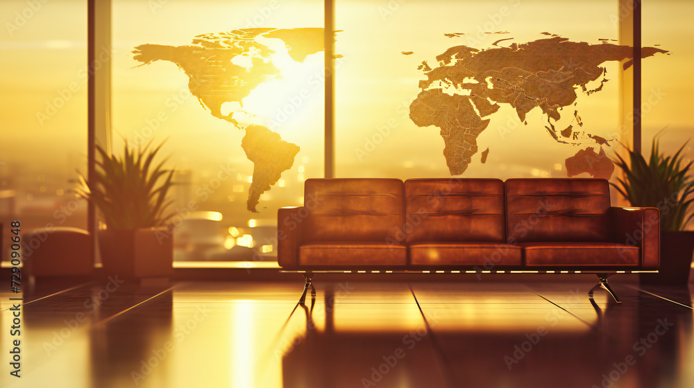 Global map concept highlighting earths geography, with a focus on Asia ...