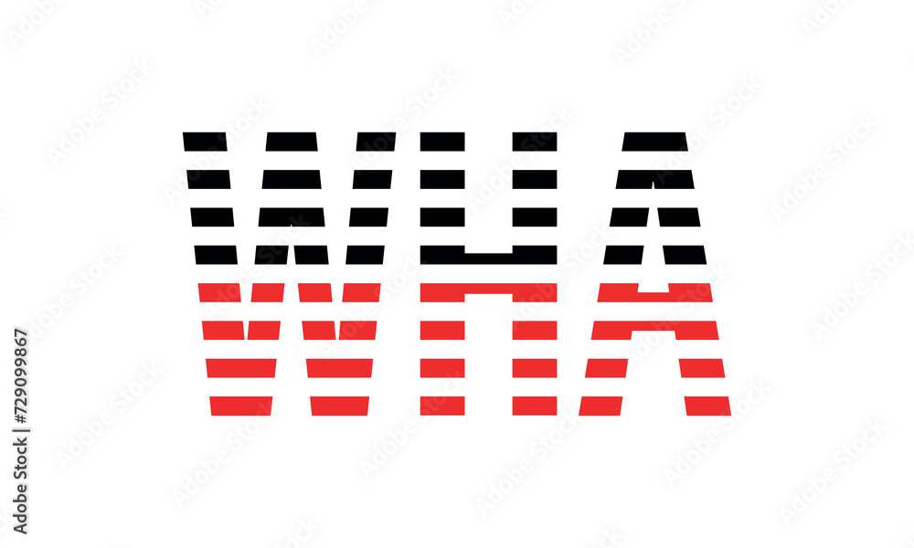 WHA three initial letter iconic line negative space minimal logo design ...