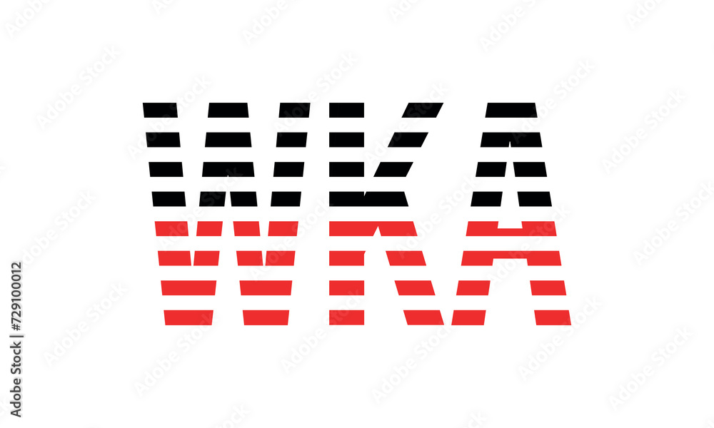 WKA three initial letter iconic line negative space minimal logo design ...