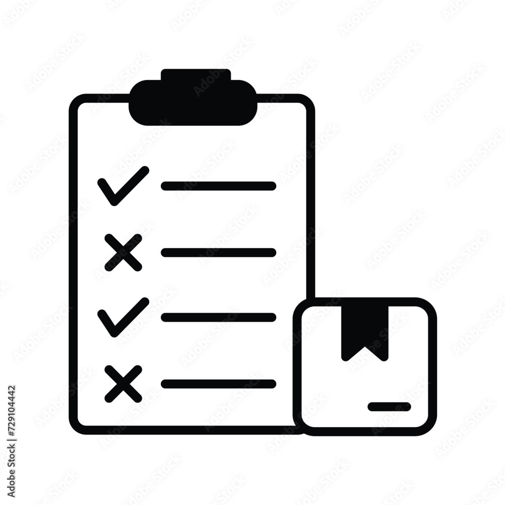 inventory list icon with white background vector stock illustration ...