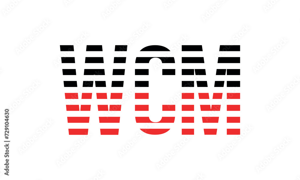 WCM three initial letter iconic line negative space minimal logo design ...