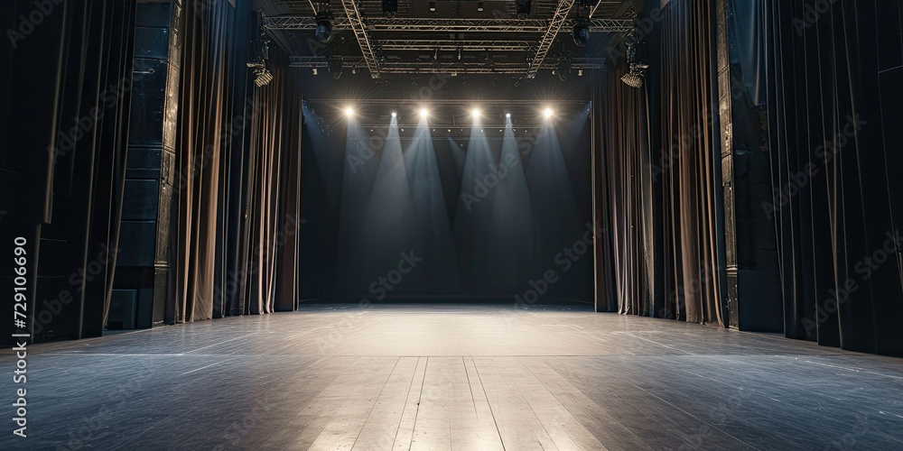 Empty blank stage performance space, showtime, lighting, theatre ...