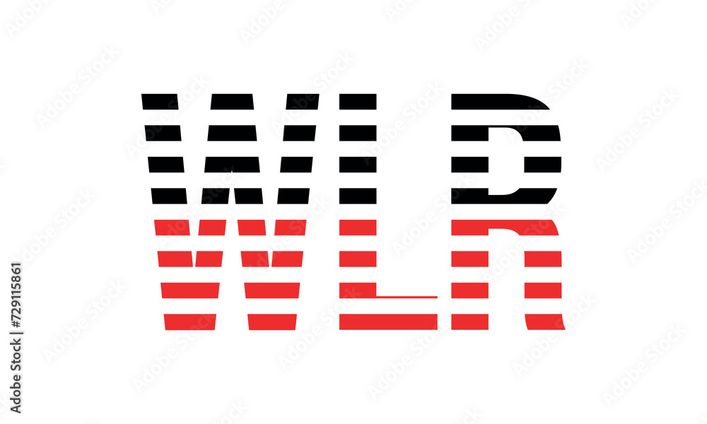 WLR three initial letter iconic line negative space minimal logo design ...