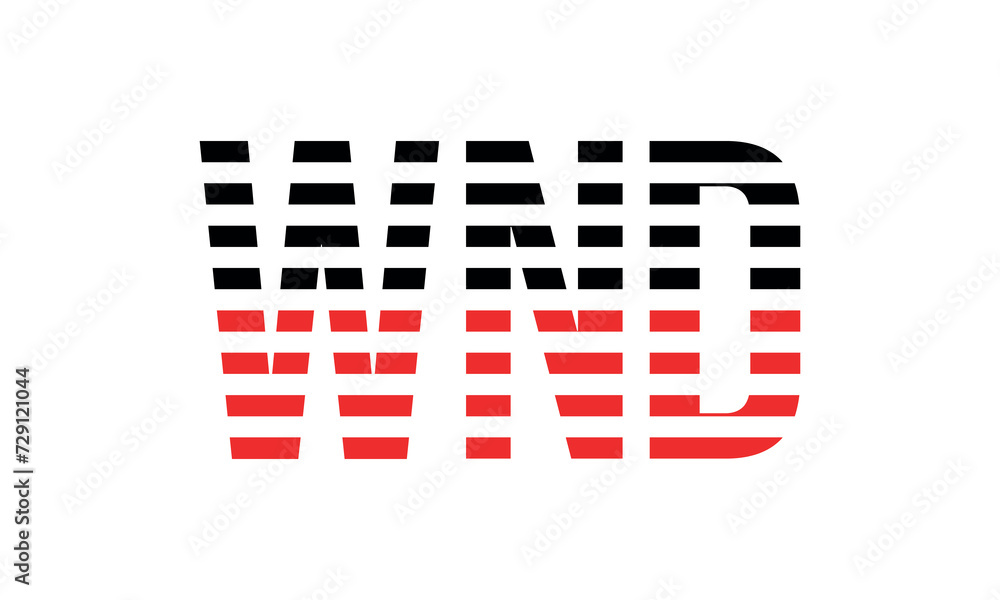 WND three initial letter iconic line negative space minimal logo design ...