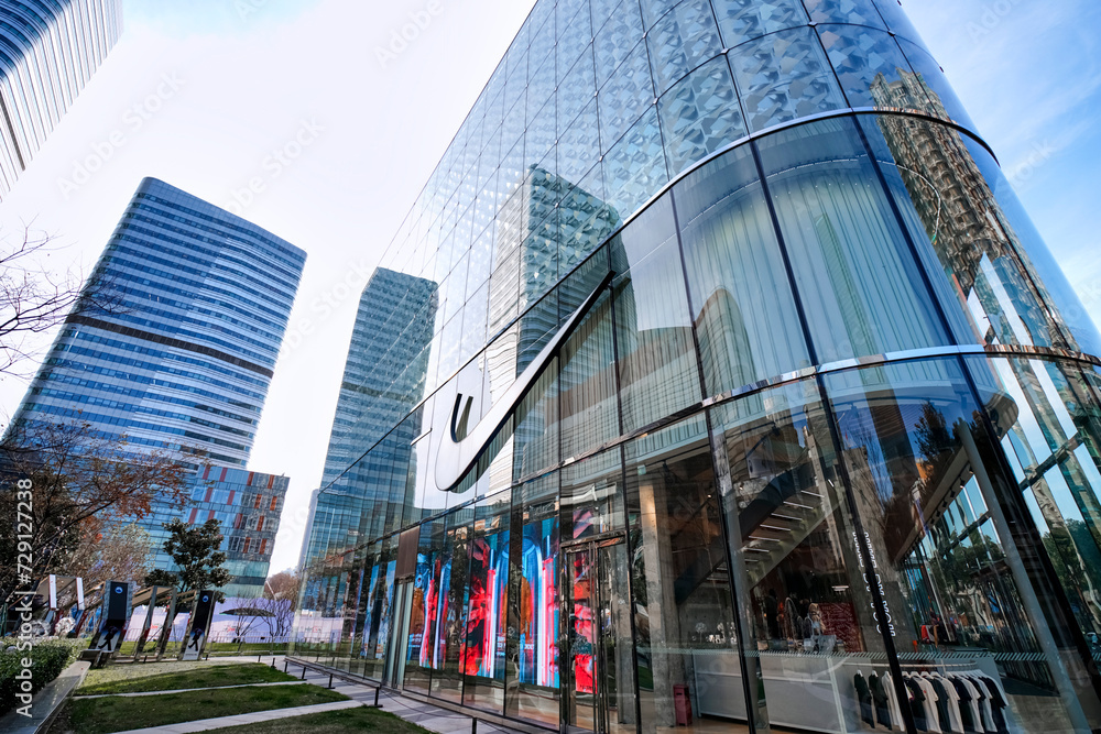 Asia, China, Shanghai - December 22, 2023: The NIKE flagship store ...
