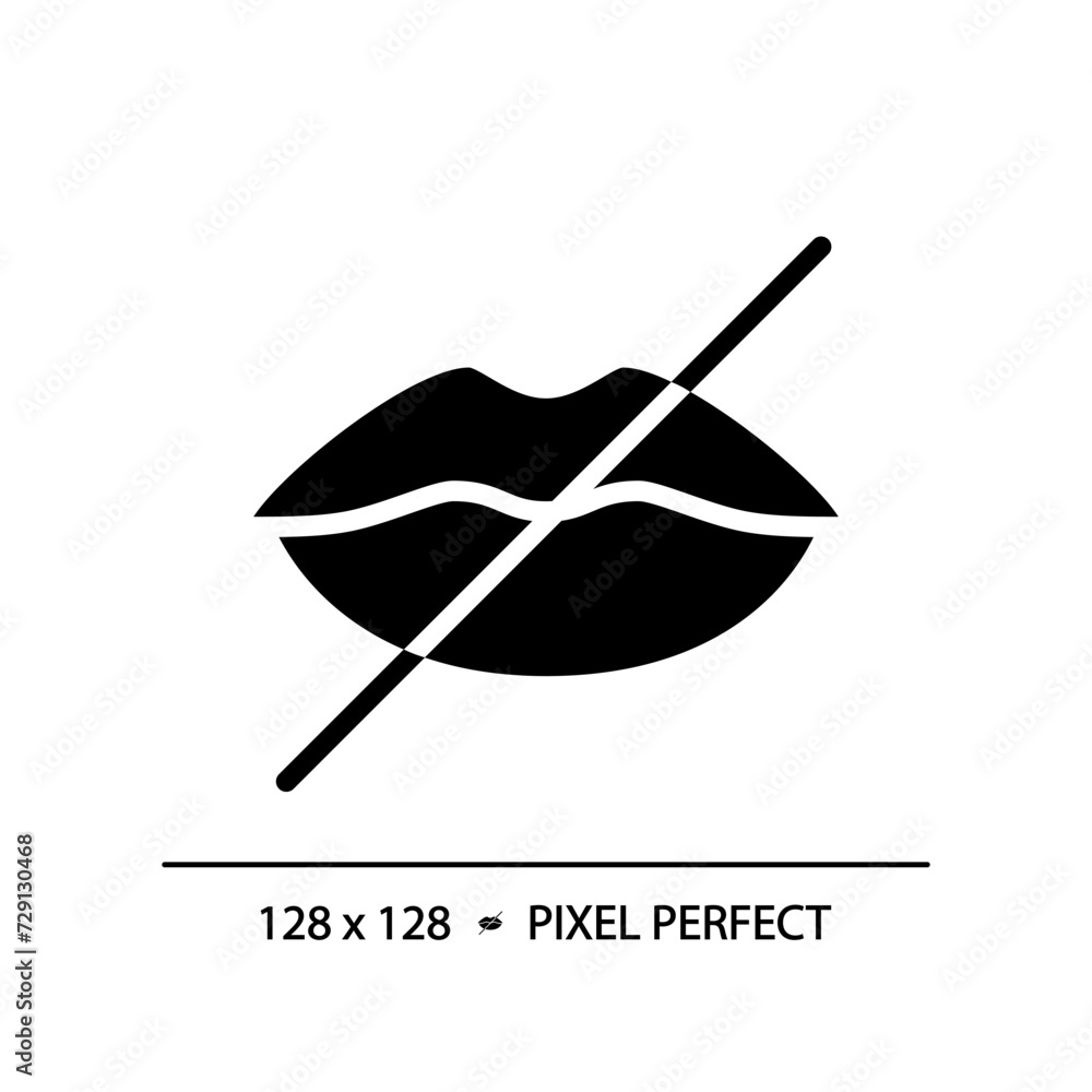 Speech loss black glyph icon. Disabled person, medical condition ...