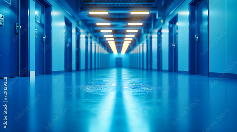 Modern and empty corridor with sleek architectural design, creating a ...