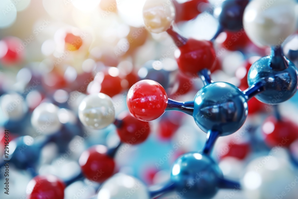 Water molecule hydrogen oxygen atoms molecules magnification microscope ...