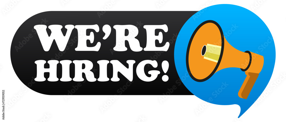 Advertising banner Were hiring line icon. Sleek, captivating ...