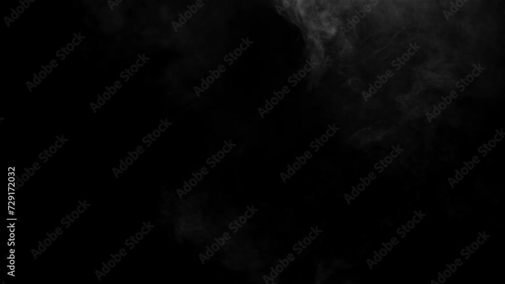 Front view Gun Smoke Front puff / dust puff Separated on pure black ...