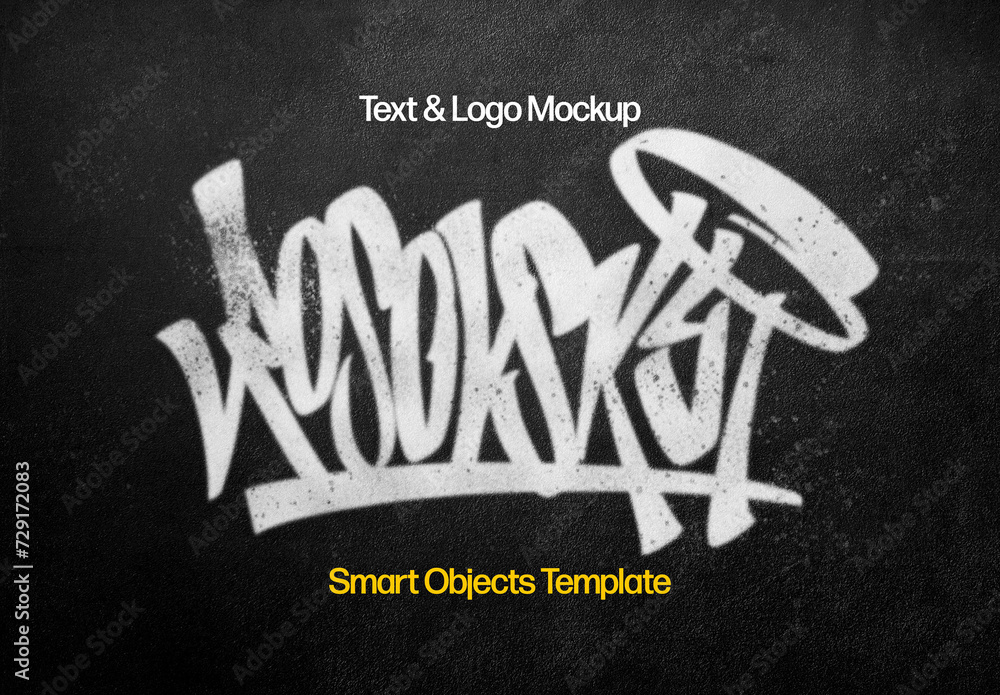Urban Graffiti Text And Logos Effect Mockup Stock Template | Adobe Stock