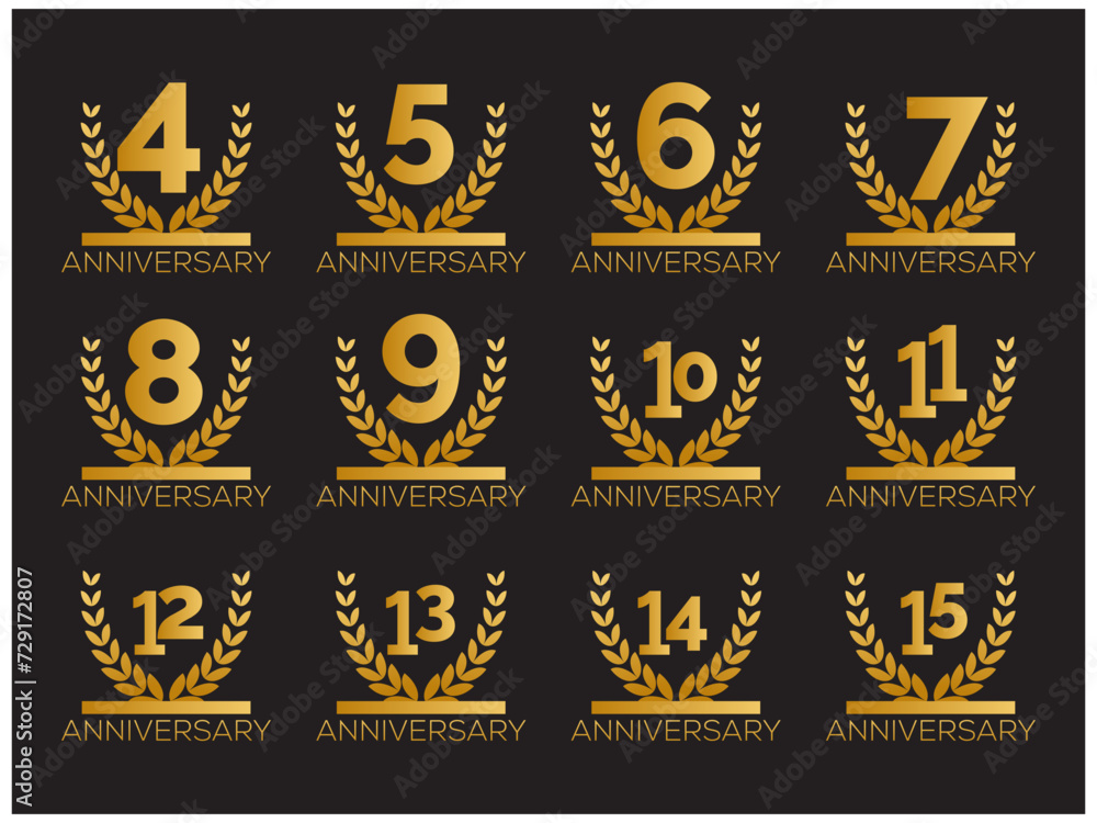 Celebration Emblem Anniversary Vector Logo. Milestone Mark Anniversary ...