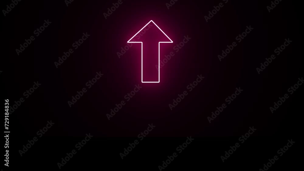 Neon arrow glowing. Directional sign arrow points to the Up & down ...