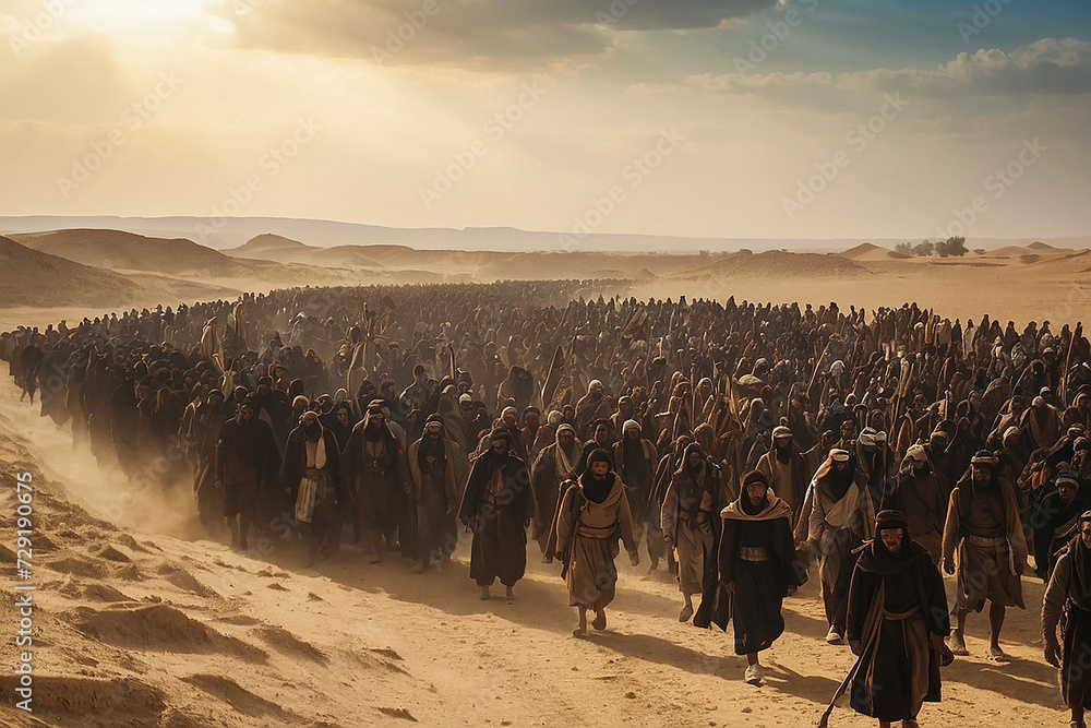 The exodus of the Israelites from Egypt Stock Photo | Adobe Stock