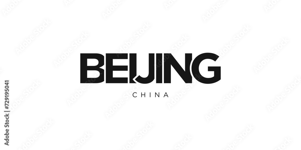 Beijing in the China emblem. The design features a geometric style ...