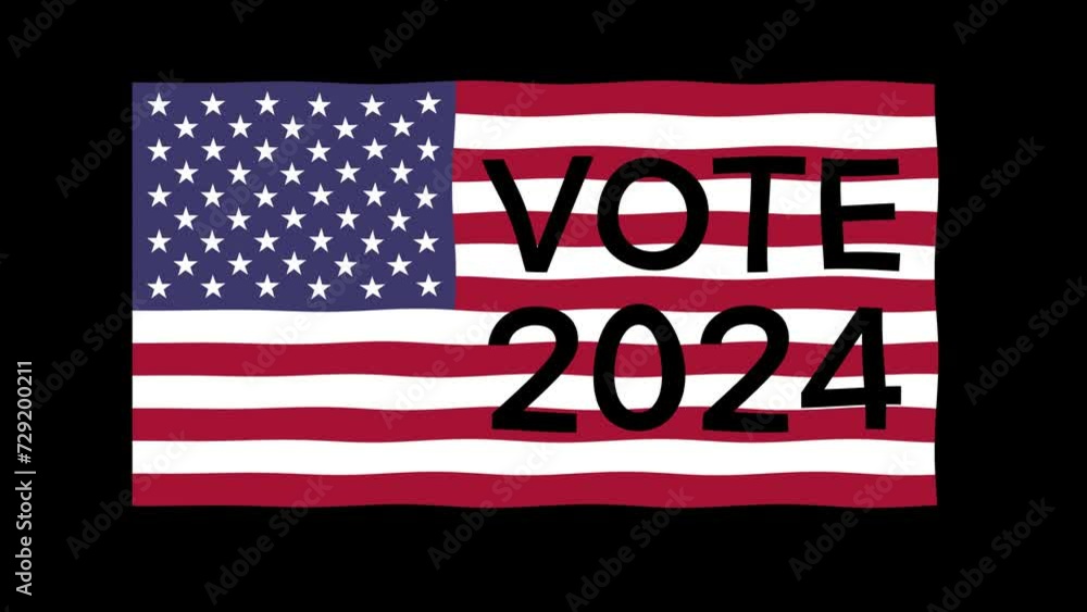 concept of the US presidential election 2024. Flag of the United States ...