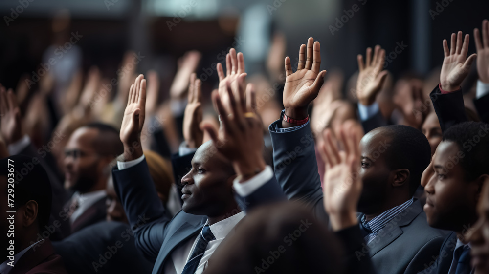 Expression opinion or power of voice concepts with group person raising ...