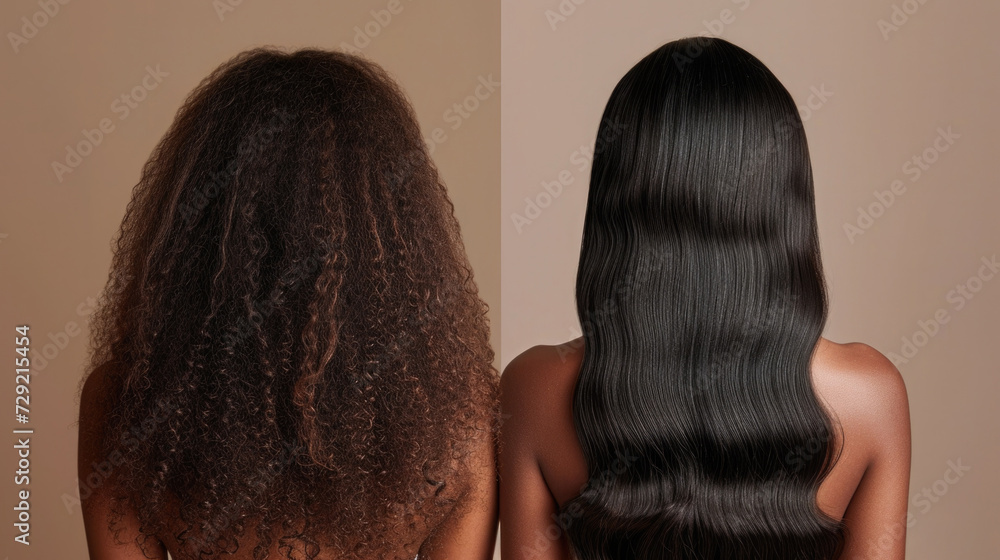 African hair before and after care: Left, natural and untouched; right ...