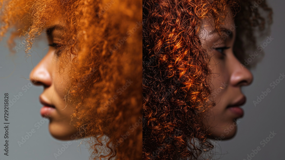 African hair before and after care: Left, natural and untouched; right ...